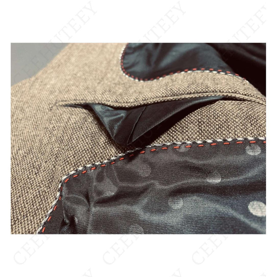 Men's 3 Pieces Suit Classic Tweed Notch Lapel Tuxedos Prom(Blazer+vest ...