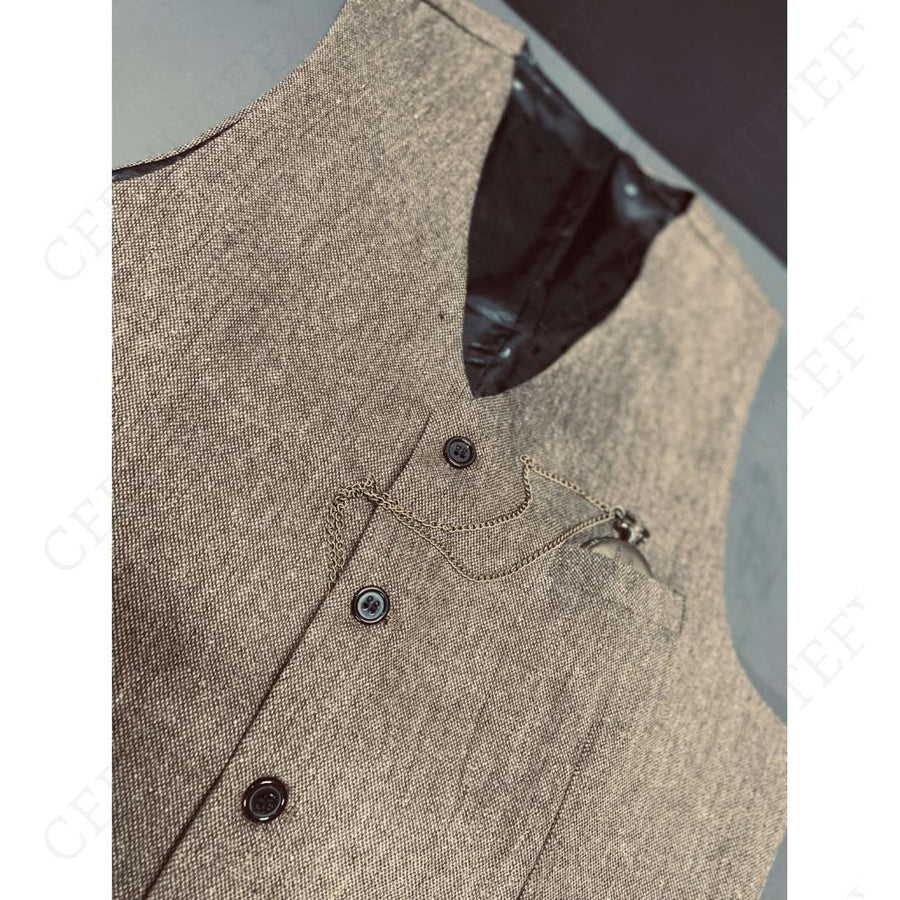 Men's 3 Pieces Suit Classic Tweed Notch Lapel Tuxedos Prom(Blazer+vest ...