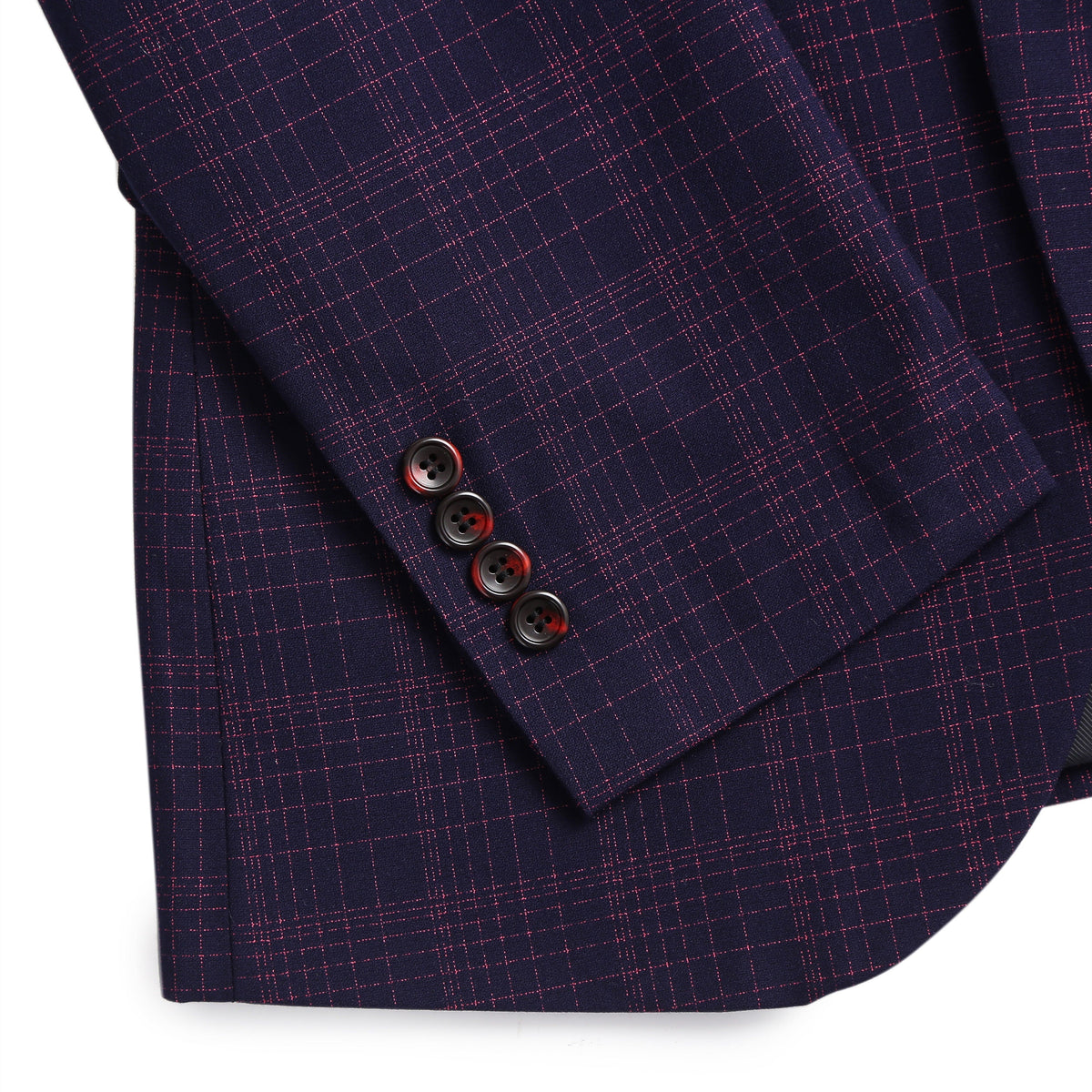 Ceehuteey Men's Plaid Business 3 Pieces Tweed Peak lapel Suit