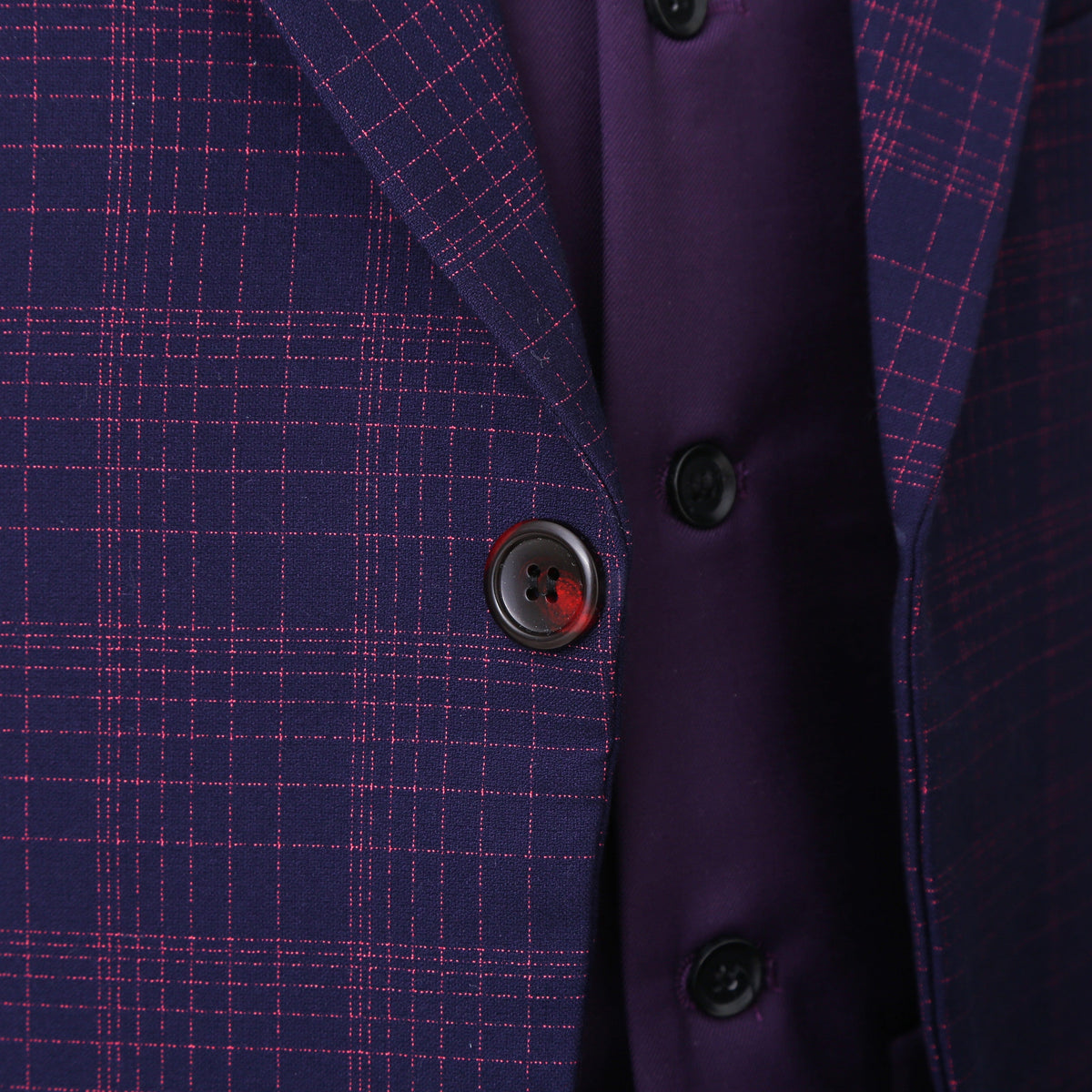 Ceehuteey Men's Plaid Business 3 Pieces Tweed Peak lapel Suit
